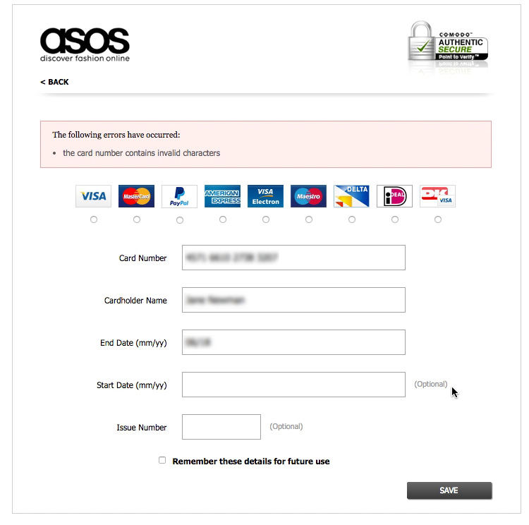 The ‘Credit Card Number’ Field Must Allow and Auto-Format Spaces (80% ...