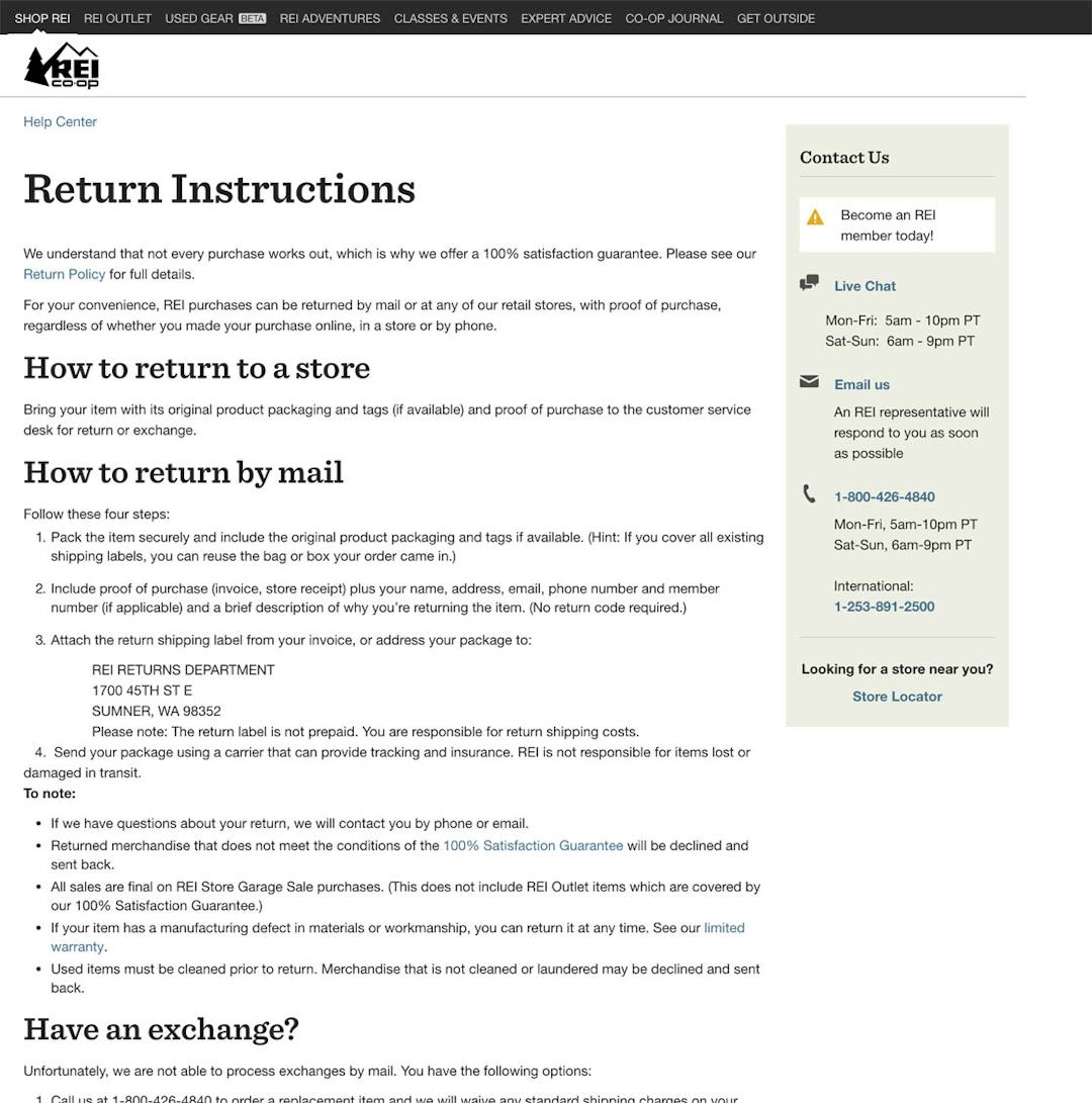 Promote In-Store Returns Alongside Mail Options – Baymard