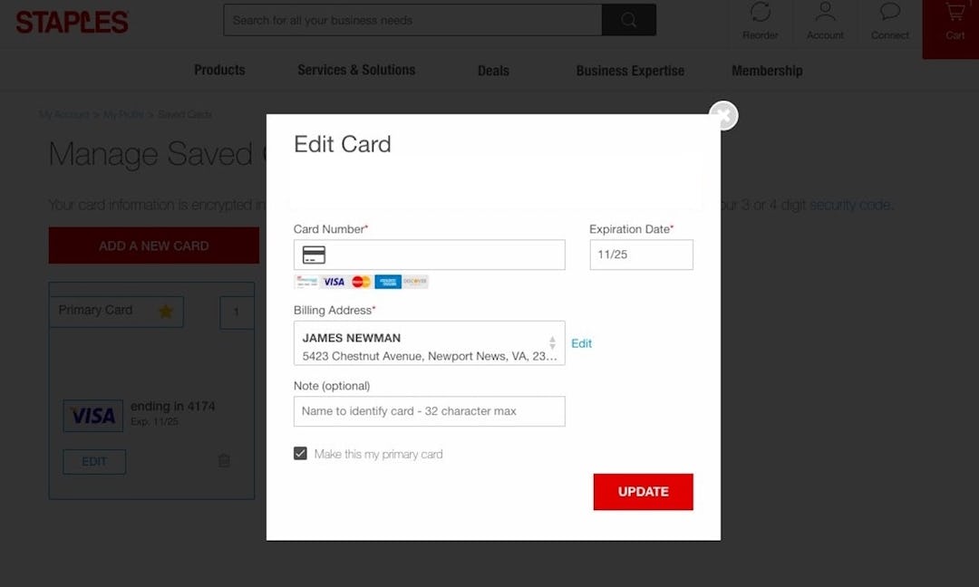 Use a Fake ‘Editing’ Flow When Users Try to Update Their Stored Credit ...