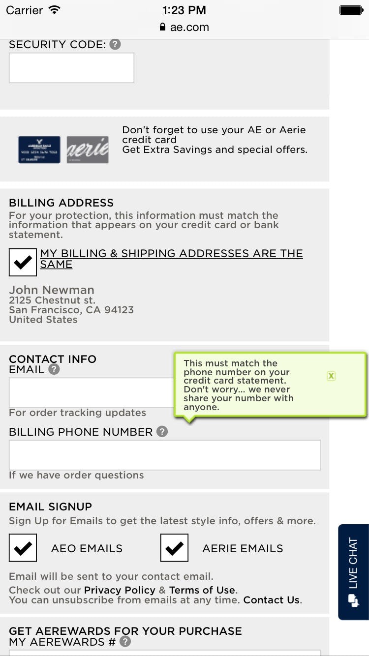 Phone Number UX: Always Explain Why the ‘Phone Field’ Is Required ...