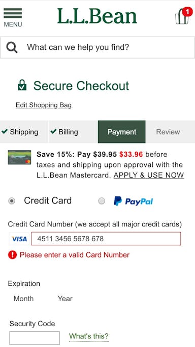 5 ‘Credit Card Form’ Implementations That Make ‘L.L. Bean’ Best-in ...