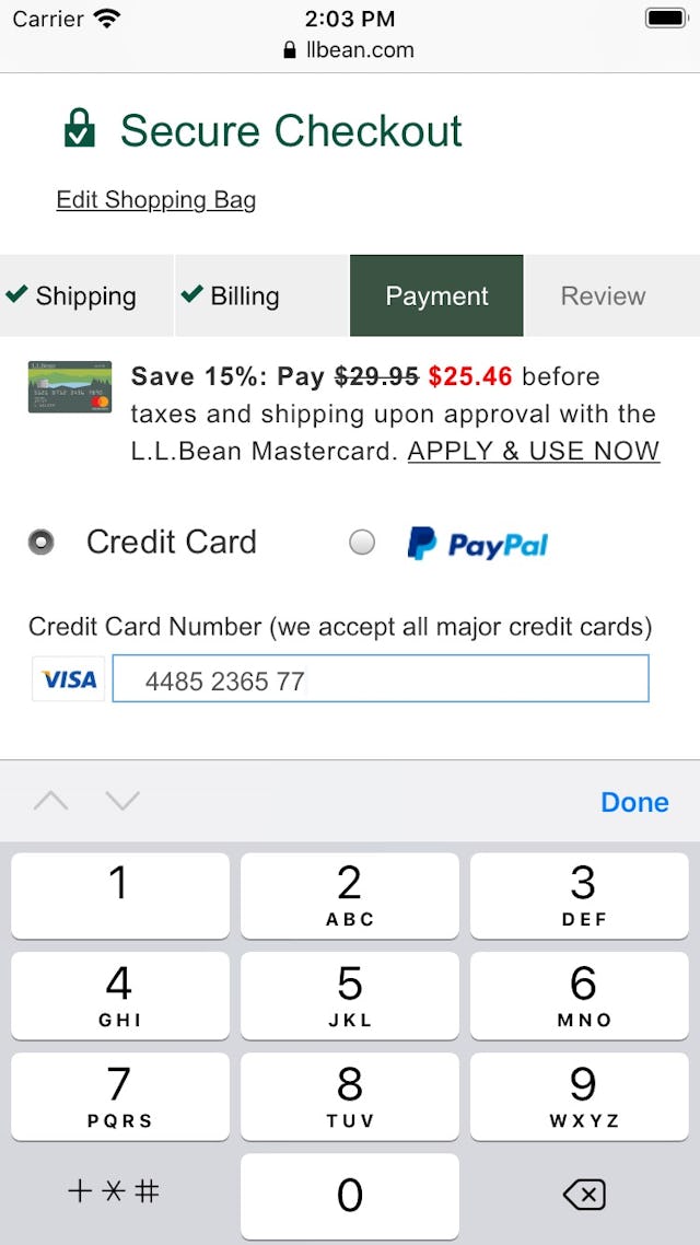 5 ‘Credit Card Form’ Implementations That Make ‘L.L. Bean’ Best-in ...