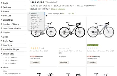 Allow Sorting by “Price”, “User Rating”, “Best-Selling”, and “Newest ...