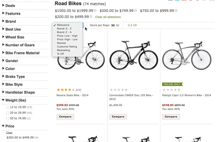 Allow Sorting by “Price”, “User Rating”, “Best-Selling”, and “Newest ...