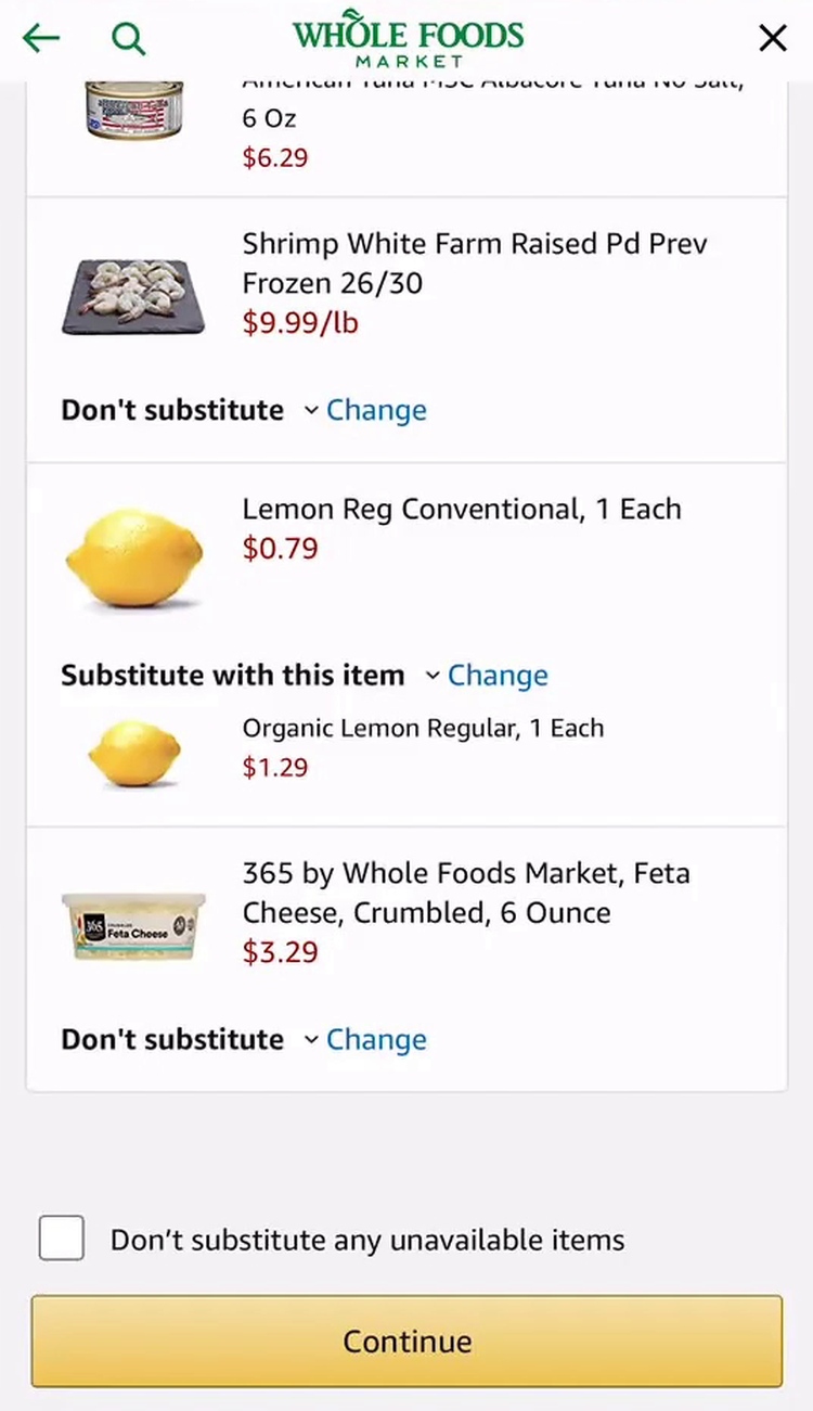 Online Grocery UX: 3 Ways to Make Setting Grocery Substitution ...