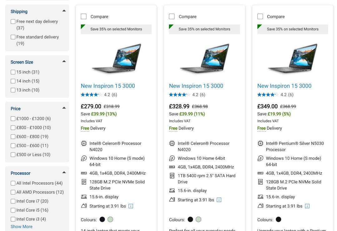 Product Comparison UX: Always Provide Comparison Features for Spec ...