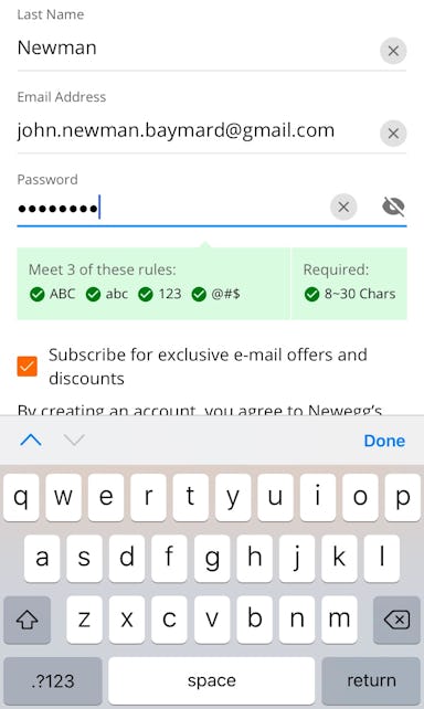 Avoid Unnecessarily Complex Password Creation Requirements 82 Dont Baymard