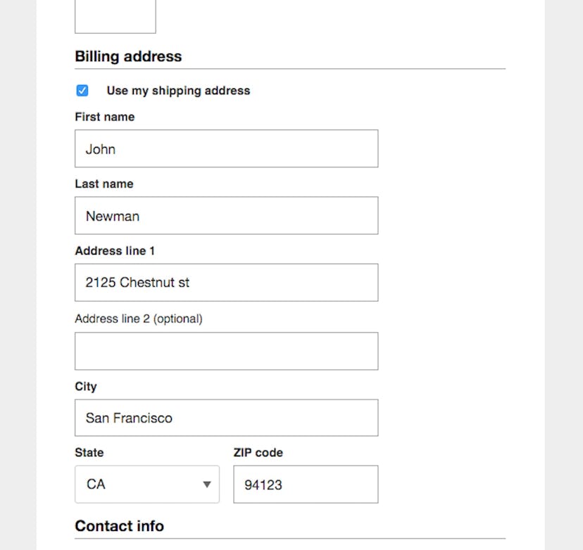 Use "Shipping Address" as "Billing Address" – Baymard