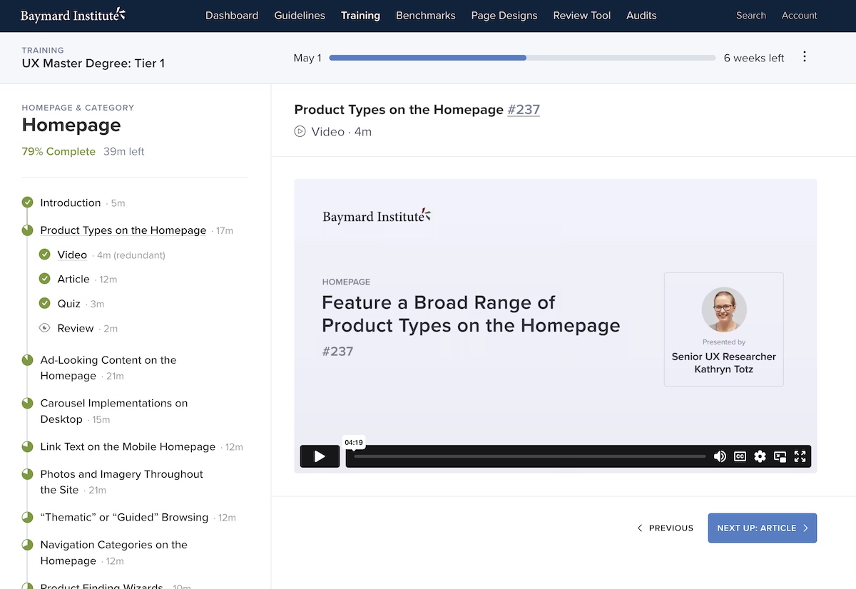 E-Commerce UX Certification by Baymard Institute – Baymard Institute