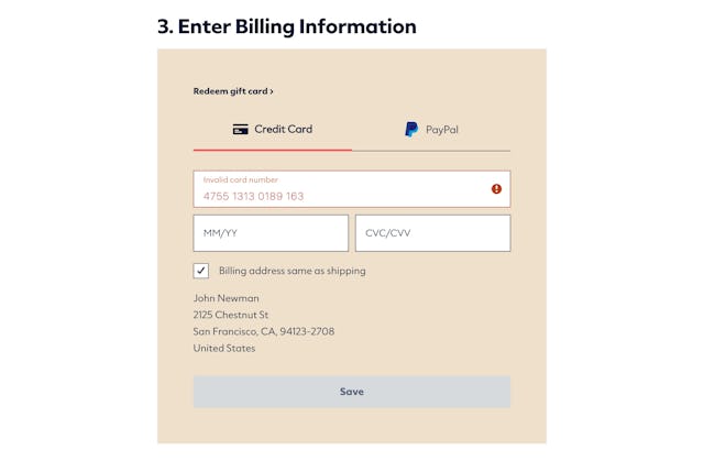 Improve Validation Errors with Adaptive Messages (98% Don’t) – Articles – Baymard Institute