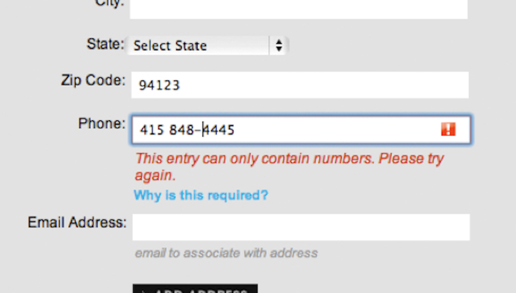 Improve Validation Errors with Adaptive Messages (98% Don’t) – Articles – Baymard Institute