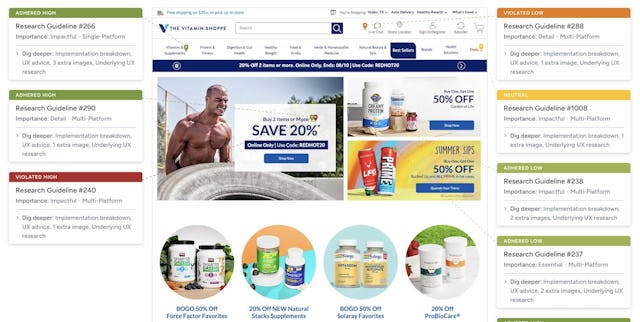 Vitamins & Supplements UX Benchmark 2024 – Baymard
